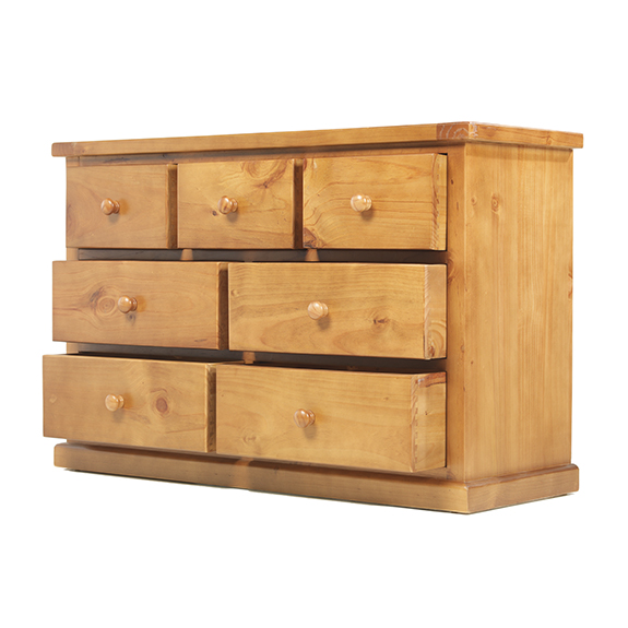 Chunky Pine 3 Over 4 Chest of Drawers - Lifestyle Furniture UK