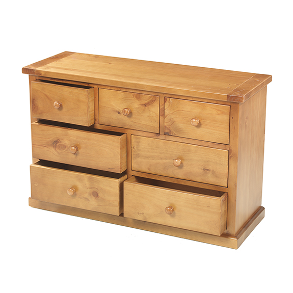 Chunky Pine 3 Over 4 Chest of Drawers - Lifestyle Furniture UK