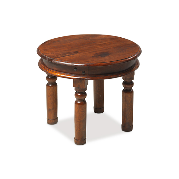Jali Sheesham 55 cm Round Thakat Coffee Table - Lifestyle Furniture UK