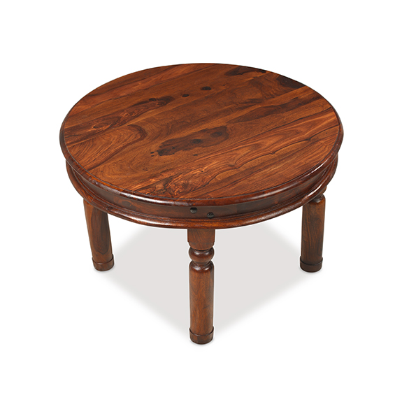 Jali Sheesham 70 cm Round Thakat Coffee Table - Lifestyle Furniture UK