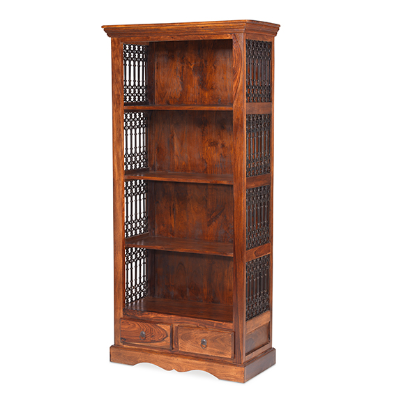 Jali Sheesham Tall Square Bookcase - Lifestyle Furniture UK