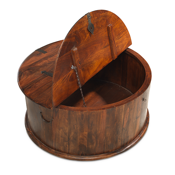 Jali Sheesham Round Coffee Trunk Box - Lifestyle Furniture UK