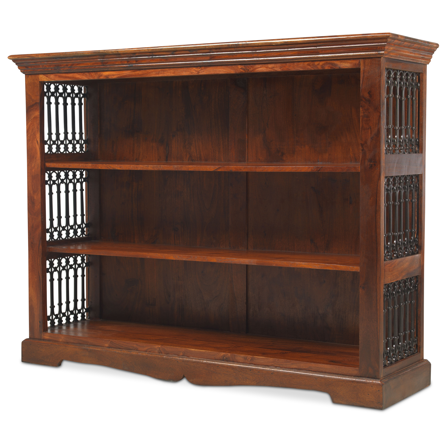 Jali Sheesham Low Bookcase - Lifestyle Furniture UK